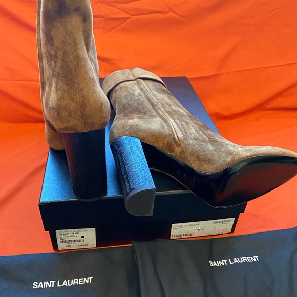 Saint Laurent | Shoes | Nwb Brown Suede Ysl Saint Laurent Joplin Boots ...